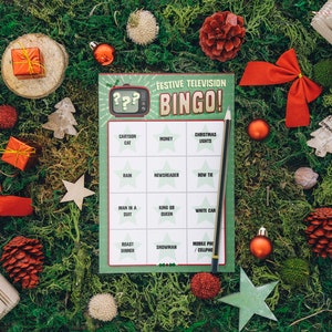 Printable Christmas Bingo Game Festive Television Bingo - Etsy