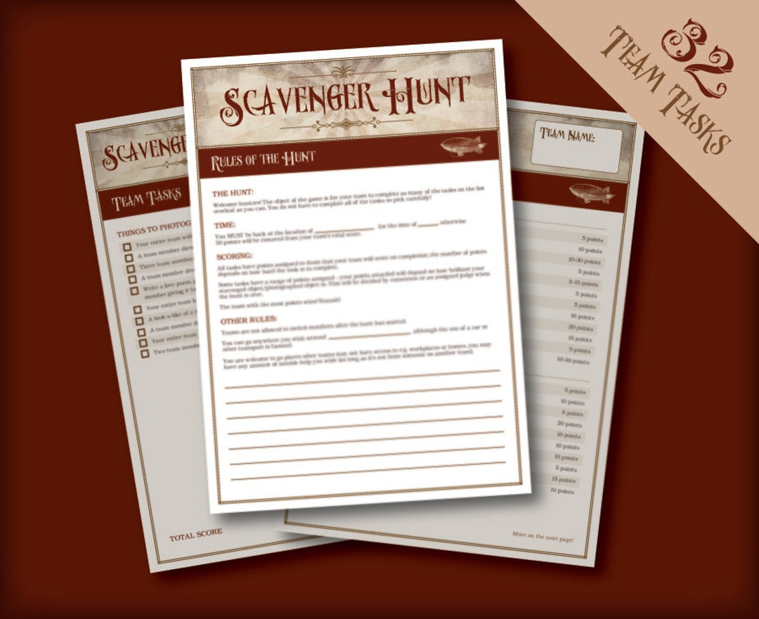 Búsqueda del tesoro imprimible de 3 horas para adultos: - Etsy México