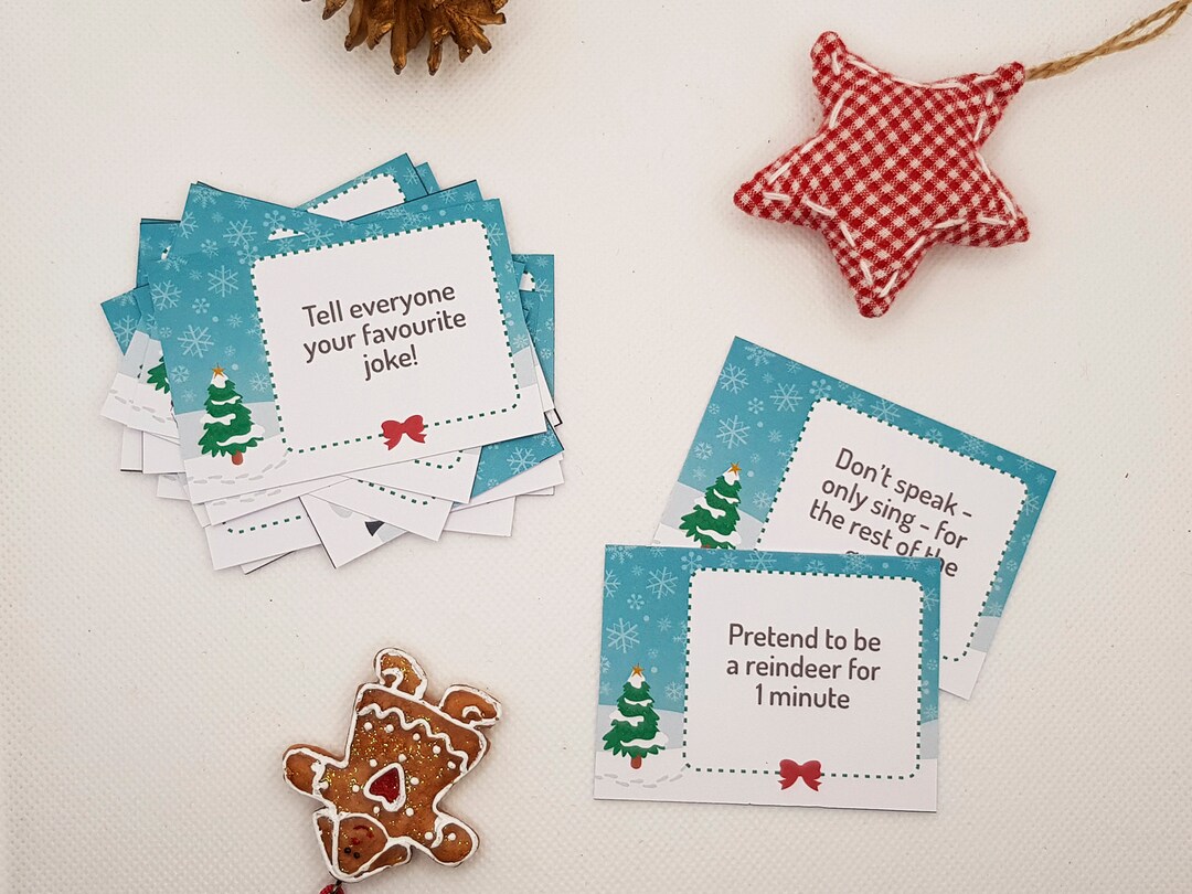 Printable Christmas Forfeit Cards Party Game Vintage - Etsy Australia