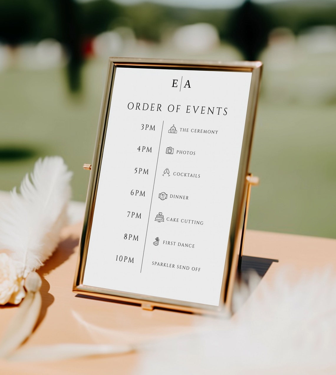 Order of Events, Timeline Icons, Ceremony Timeline, Printable Timeline ...