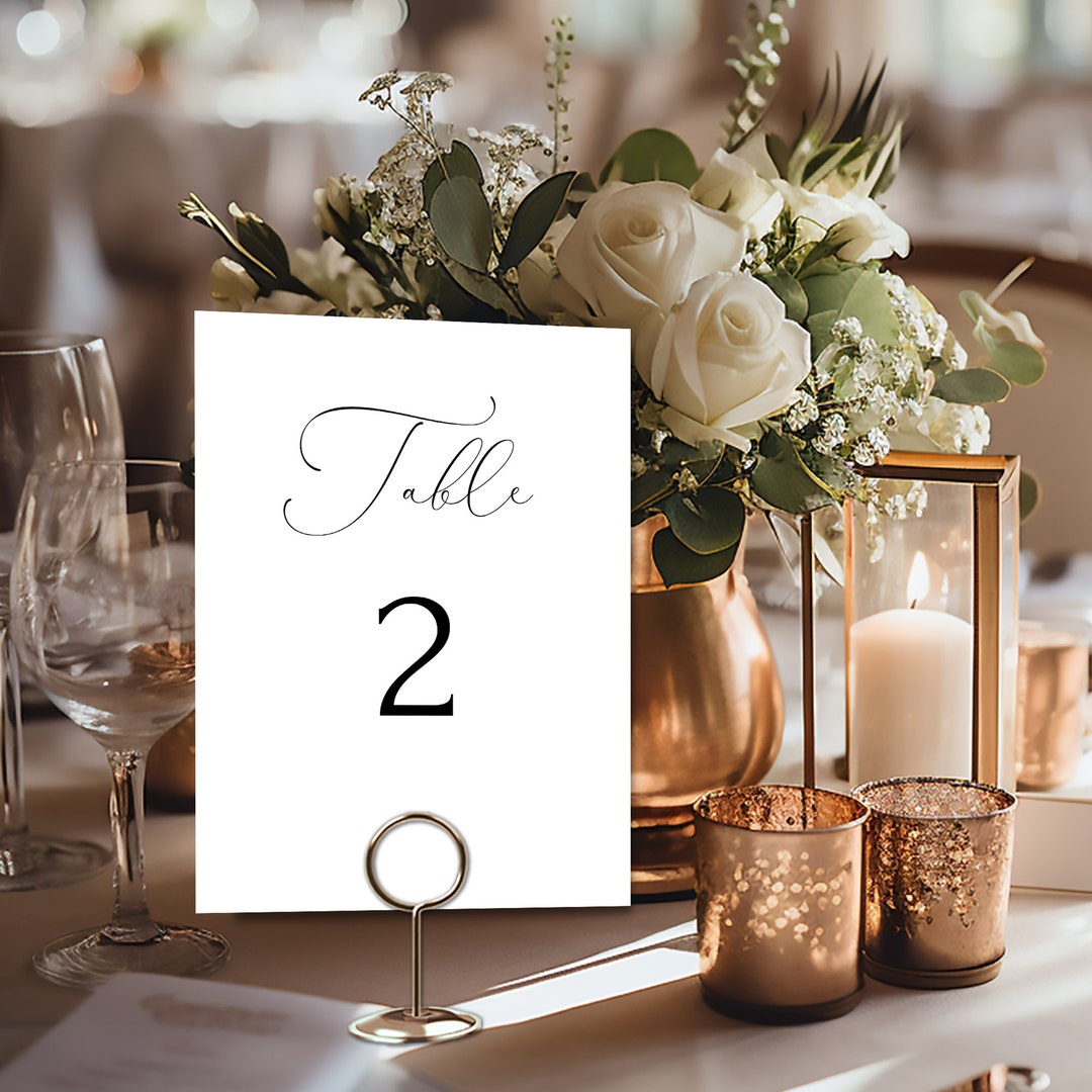 Baby Shower Table Numbers, Modern Table Numbers, Simple Table Number ...