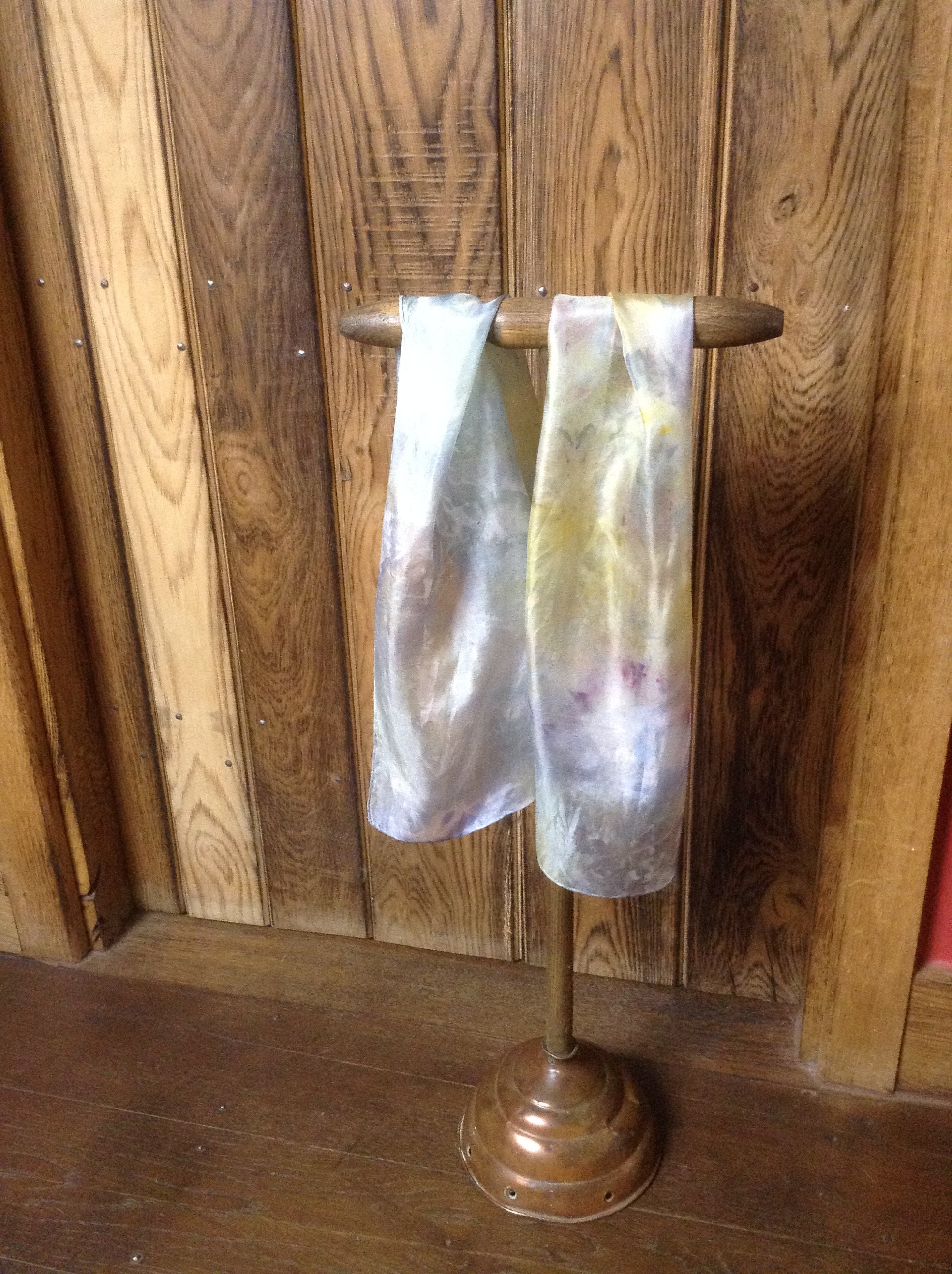 Hand Made Ice Dyed Blue and Yellow Lightweight Long Silk Scarf - Etsy