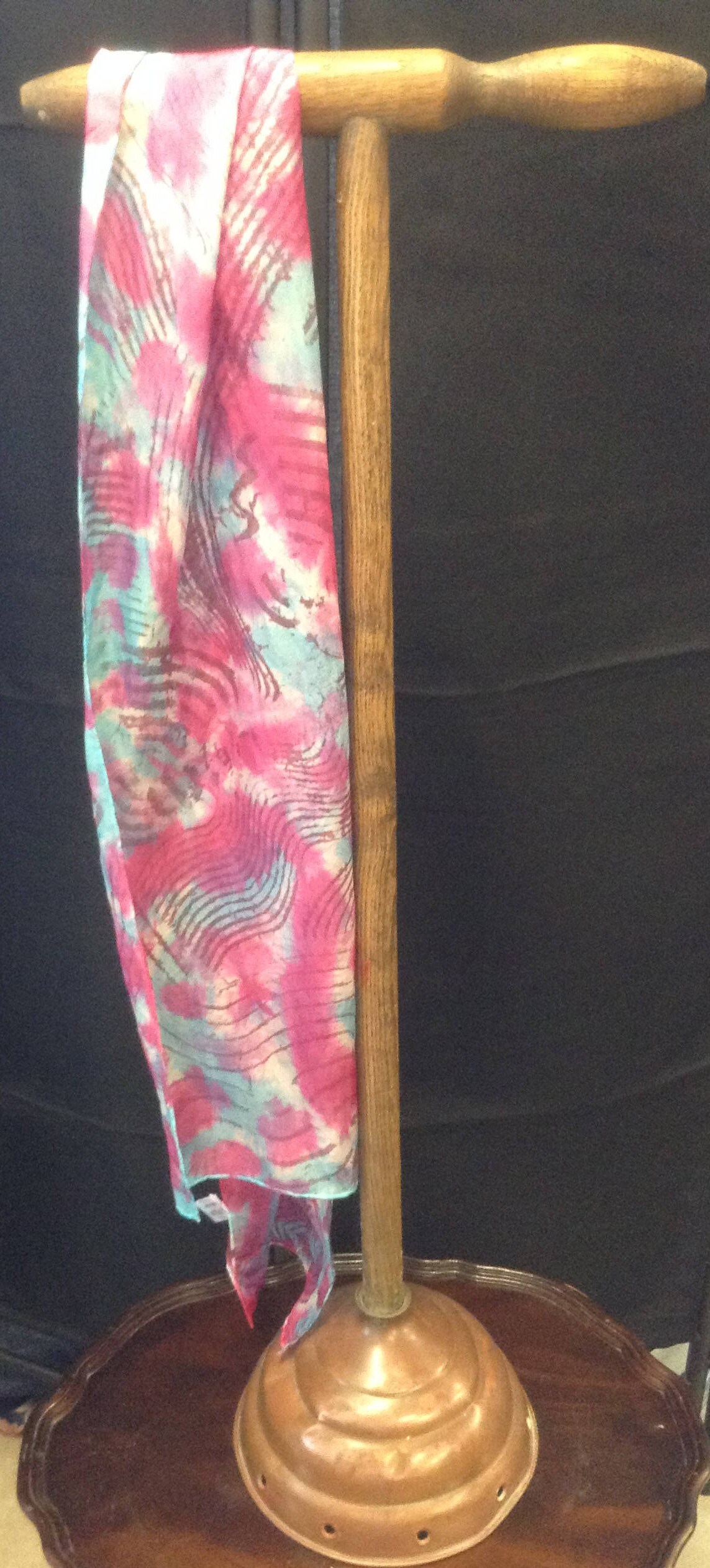 Blue and Red Lightweight Long Silk Scarf Hand Dyed With - Etsy