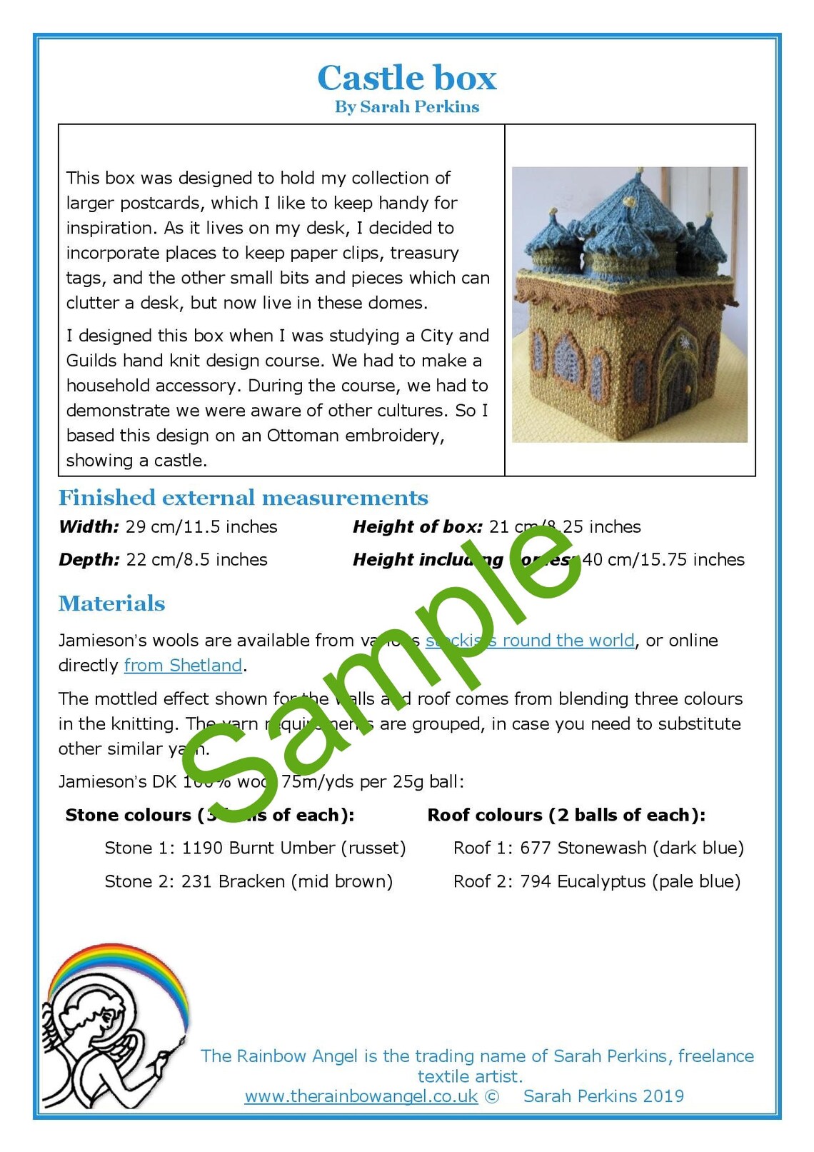 Castle Box Knitting Pattern - Etsy