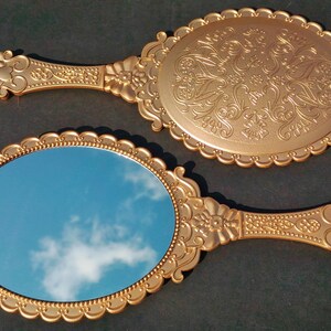 New Antique Gold Hand Held Mirrors, Party & Princess Handheld Mirrors ...
