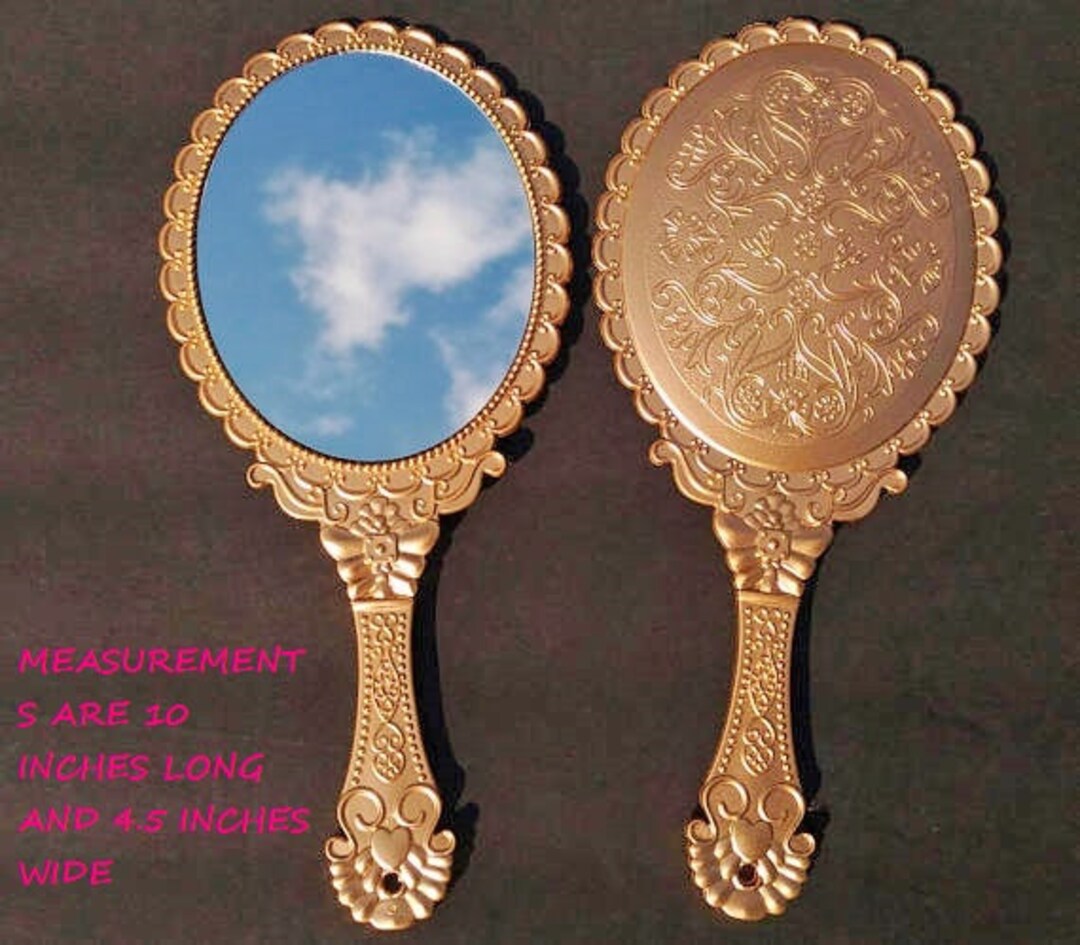 New Antique Gold Hand Held Mirrors, Party & Princess Handheld Mirrors ...