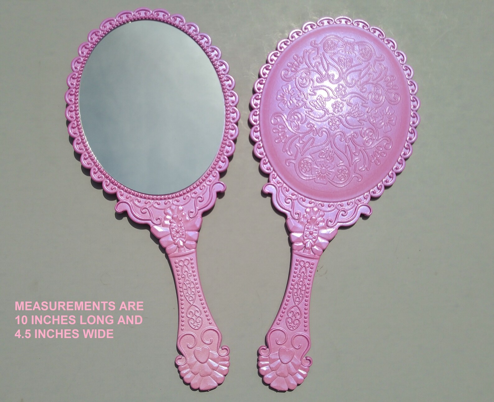 Pearl Pink Hand Held Mirrors, Pink Pearl Handheld Mirrors, Beauty and ...