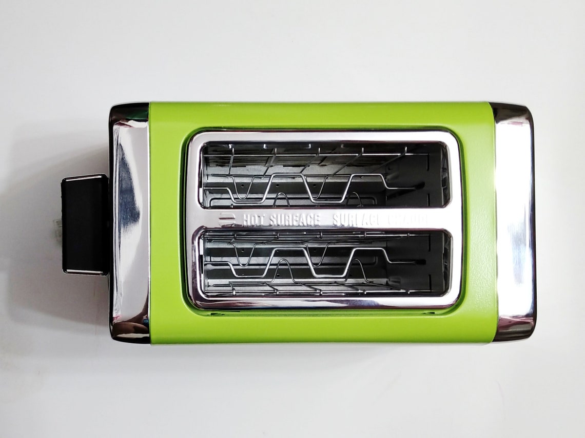 Green Apple Retro Style Toaster With Black Starburst wide - Etsy