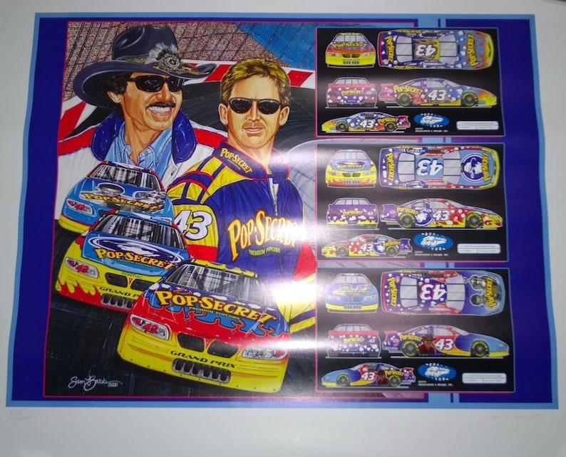 2000 Nascar Sam Bass Lithograph Hand Signed #239/3000 Andretti ...