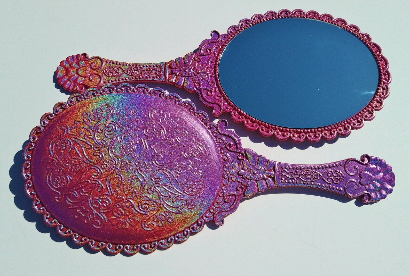 Pink Holographic Mirrors, Pink Holographic Mirror, Pink Iridescent ...