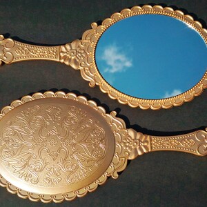 New Antique Gold Hand Held Mirrors, Party & Princess Handheld Mirrors ...