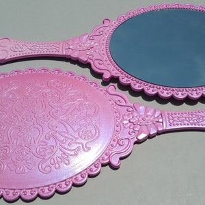 Pearl Pink Hand Held Mirrors, Pink Pearl Handheld Mirrors, Beauty and ...