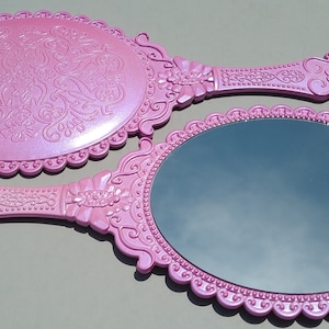 Pearl Pink Hand Held Mirrors, Pink Pearl Handheld Mirrors, Beauty and ...