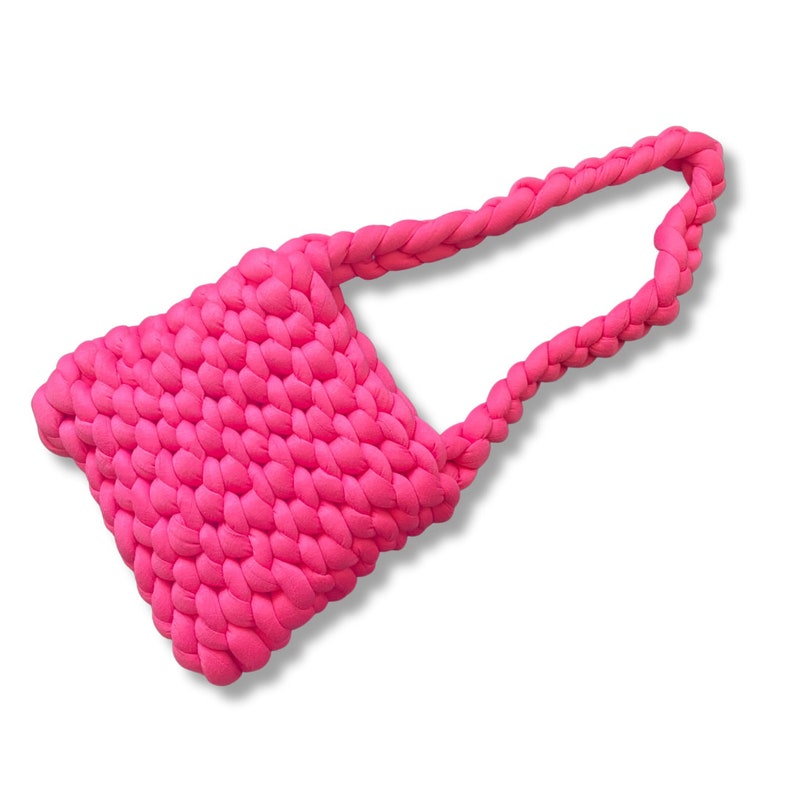 Pink Tubular Yarn Hand Crochet Purse - Etsy