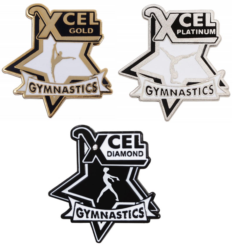 Xcel Gymnastics Pins Bronze Silver Gold Platinum - Etsy
