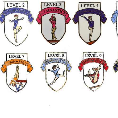 Gymnastics Level Pins Levels 1 10 | Etsy