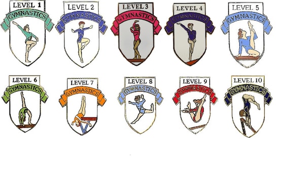 Gymnastics Level Pins Levels 1 10 | Etsy