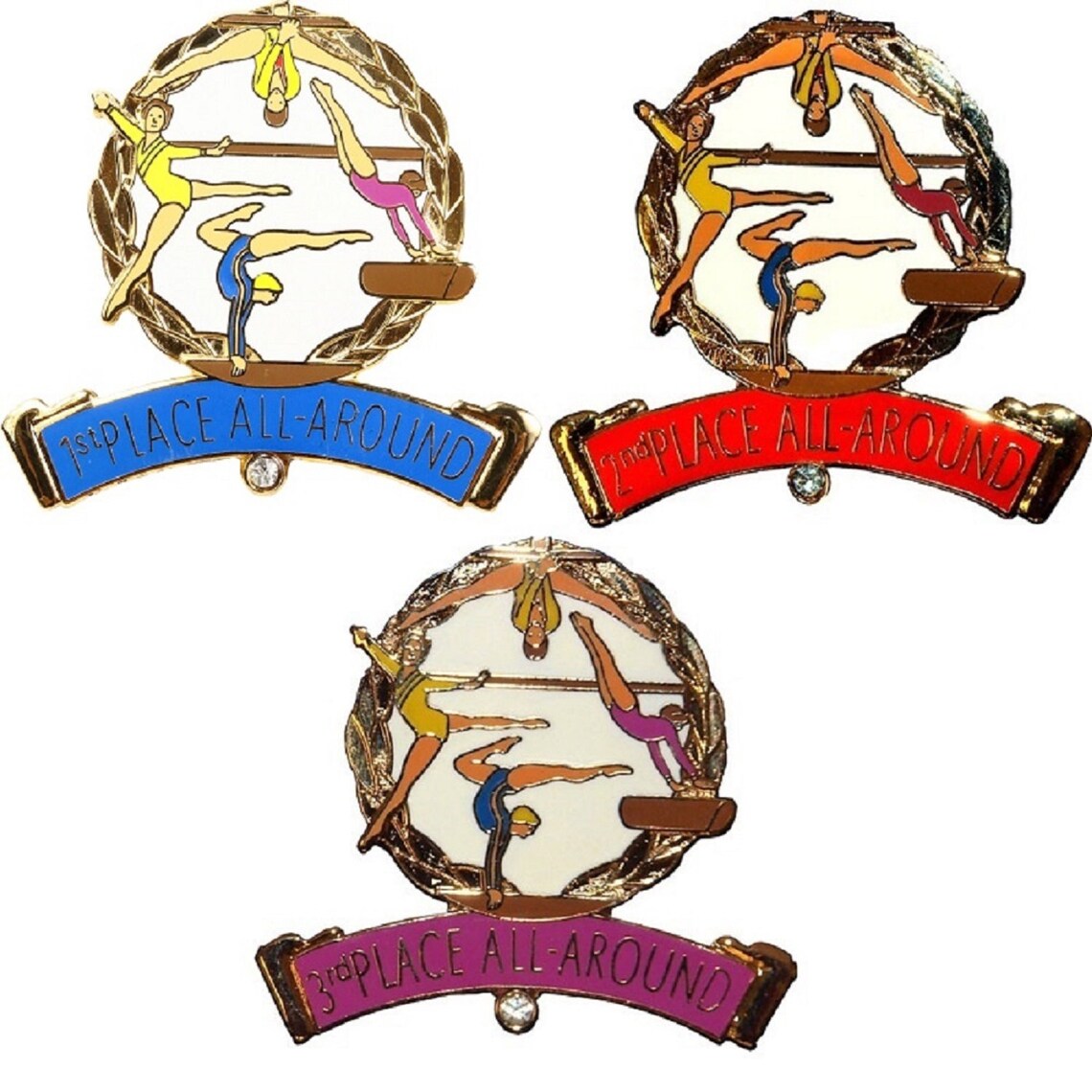 All Around Gymnastics Place Pins 1st 2nd 3rd AA - Etsy