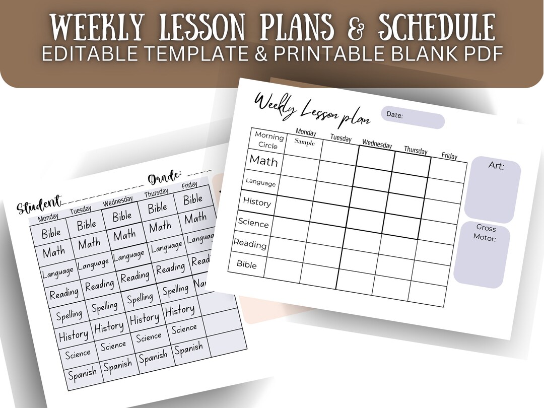 Weekly Lesson Plan Template, Homeschool Planner, Homeschool Weekly ...