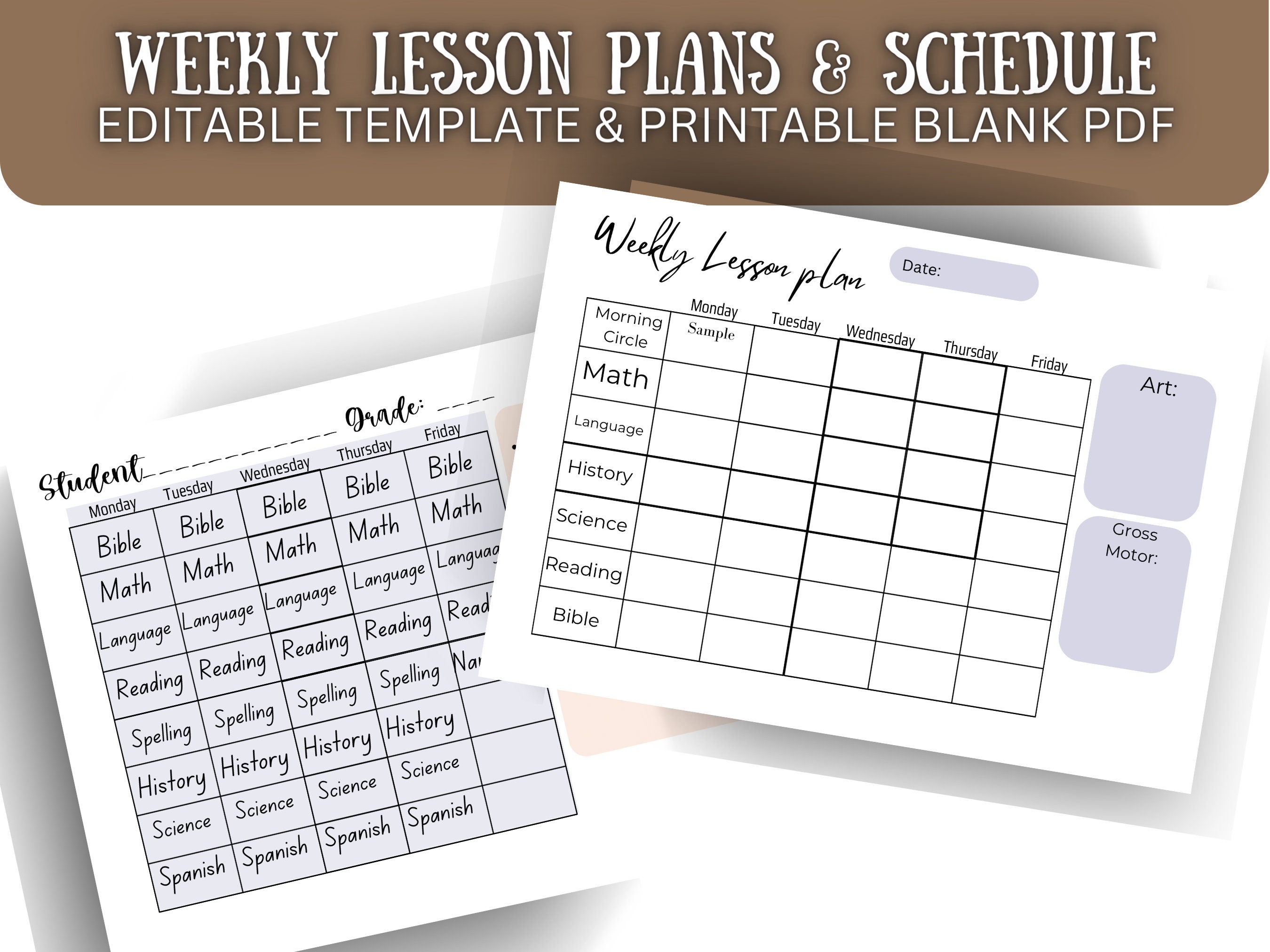 Weekly Lesson Plan Template, Homeschool Planner, Homeschool Weekly ...