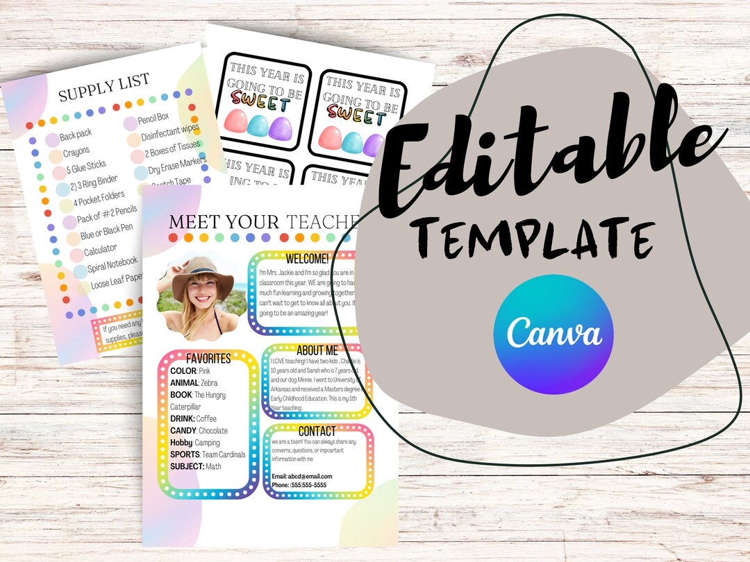 Meet the Teacher Bundle, Open House Editable Teacher Template, School ...