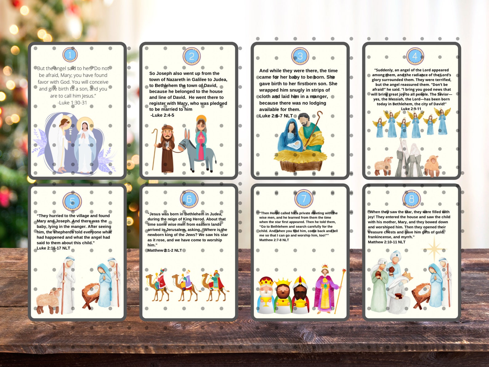 Nativity Story Cards Pdf Print, Christmas Story Cards, Easter Card Set ...