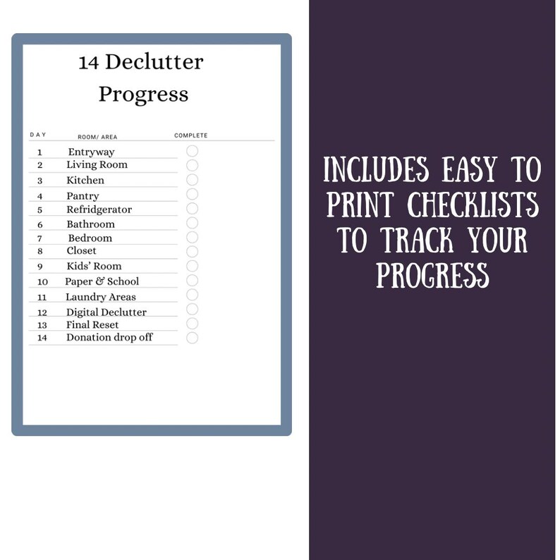 Decluttering Checklist 14 Day Guide | Declutter by Room Guide | Cozy ...