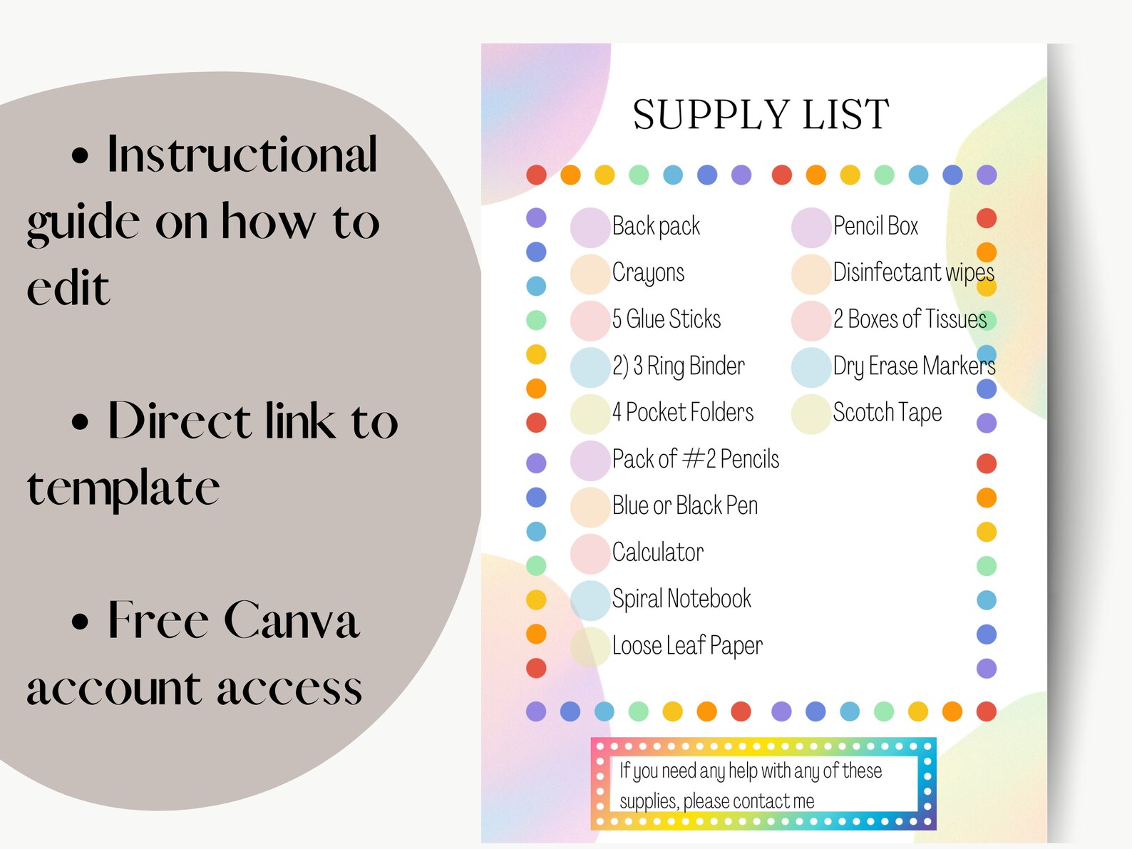Open House School Supply Template, Meet the Teacher Template, Back to ...