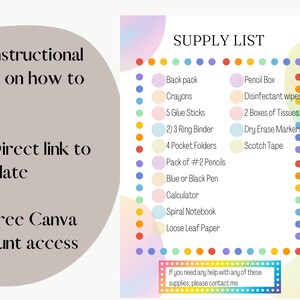 Open House School Supply Template, Meet the Teacher Template, Back to ...