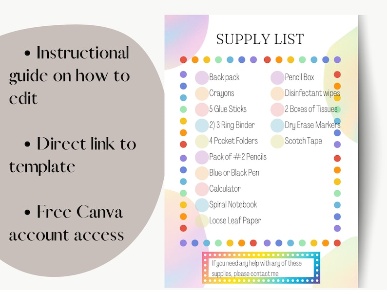 Open House School Supply Template, Meet the Teacher Template, Back to ...