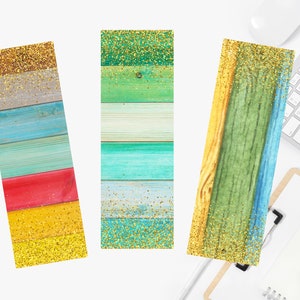 Rainbow Wooden Bookmark Printable Bookmarks, Rainbow Bookmark ...