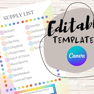 Open House School Supply Template, Meet the Teacher Template, Back to ...