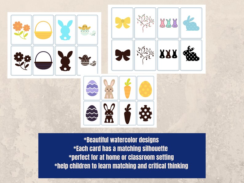 Educational Printable, Montessori Cards Pdf Printable, Easter Memory ...