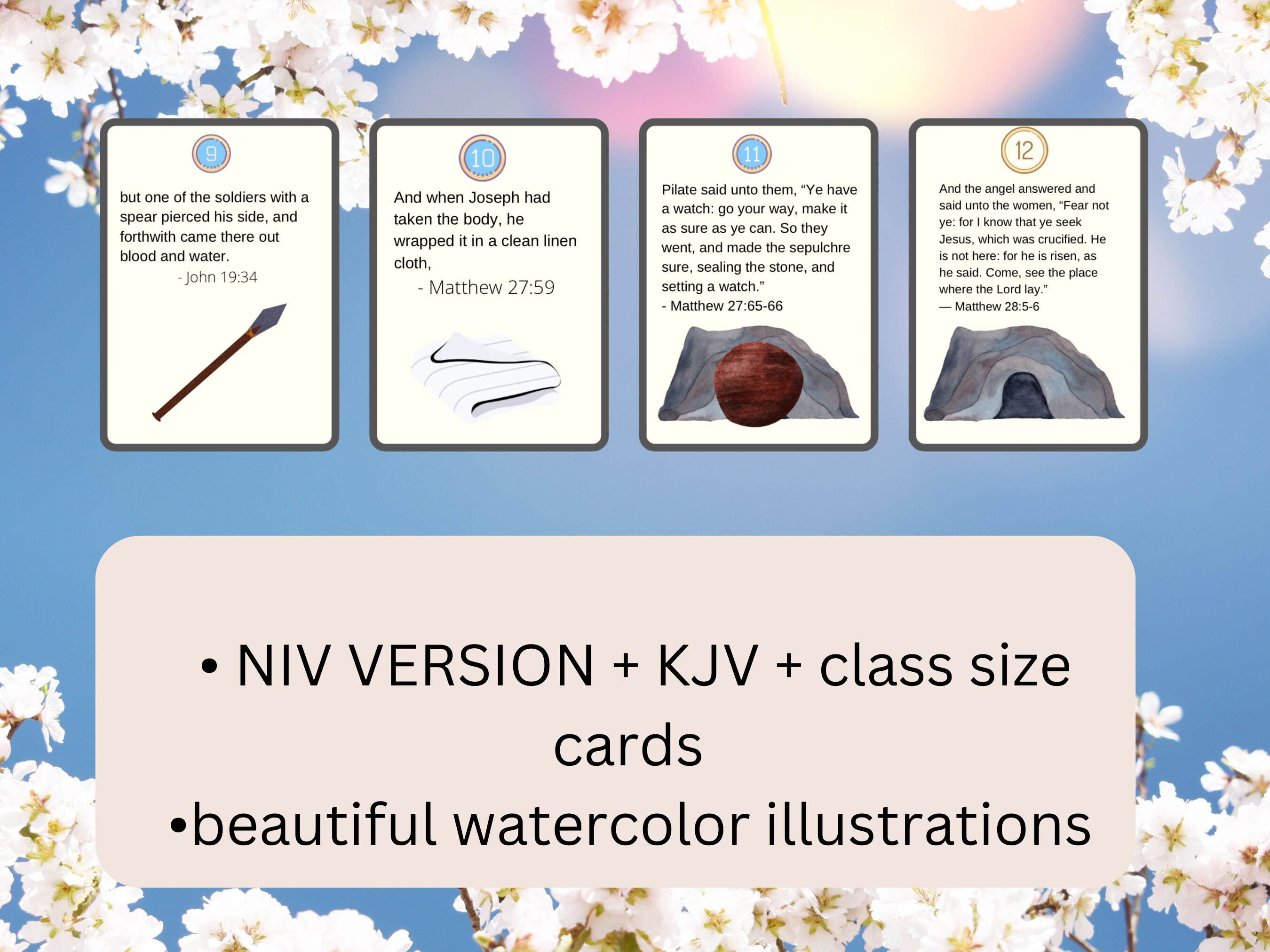 Resurrection Egg Cards Pdf Print, Bible Verse Cards, Easter Card Set ...