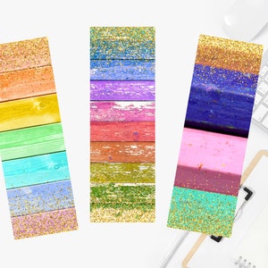Rainbow Wooden Bookmark Printable Bookmarks, Rainbow Bookmark ...