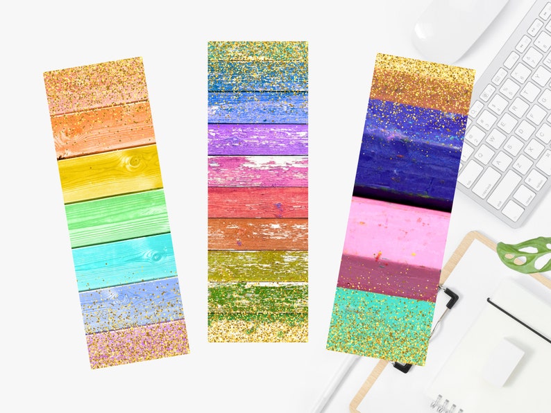 Rainbow Wooden Bookmark Printable Bookmarks, Rainbow Bookmark ...