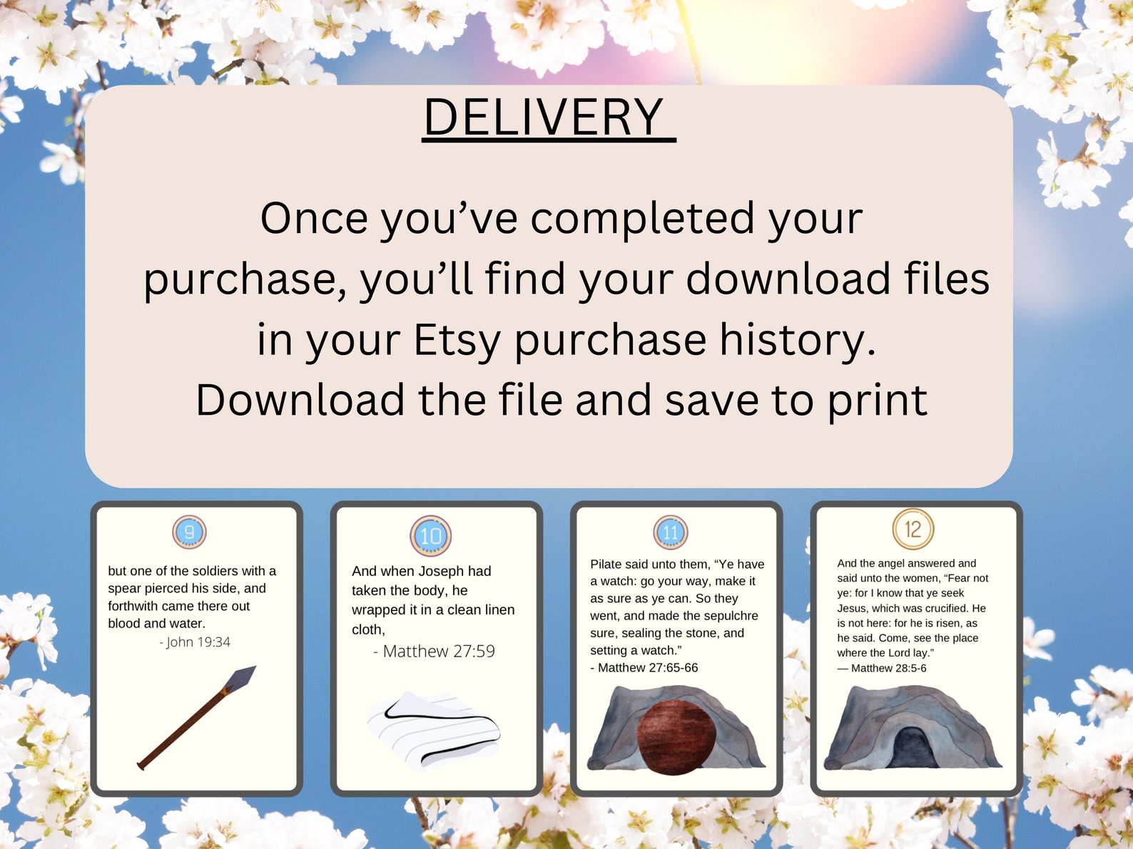 Resurrection Egg Cards Pdf Print, Bible Verse Cards, Easter Card Set ...