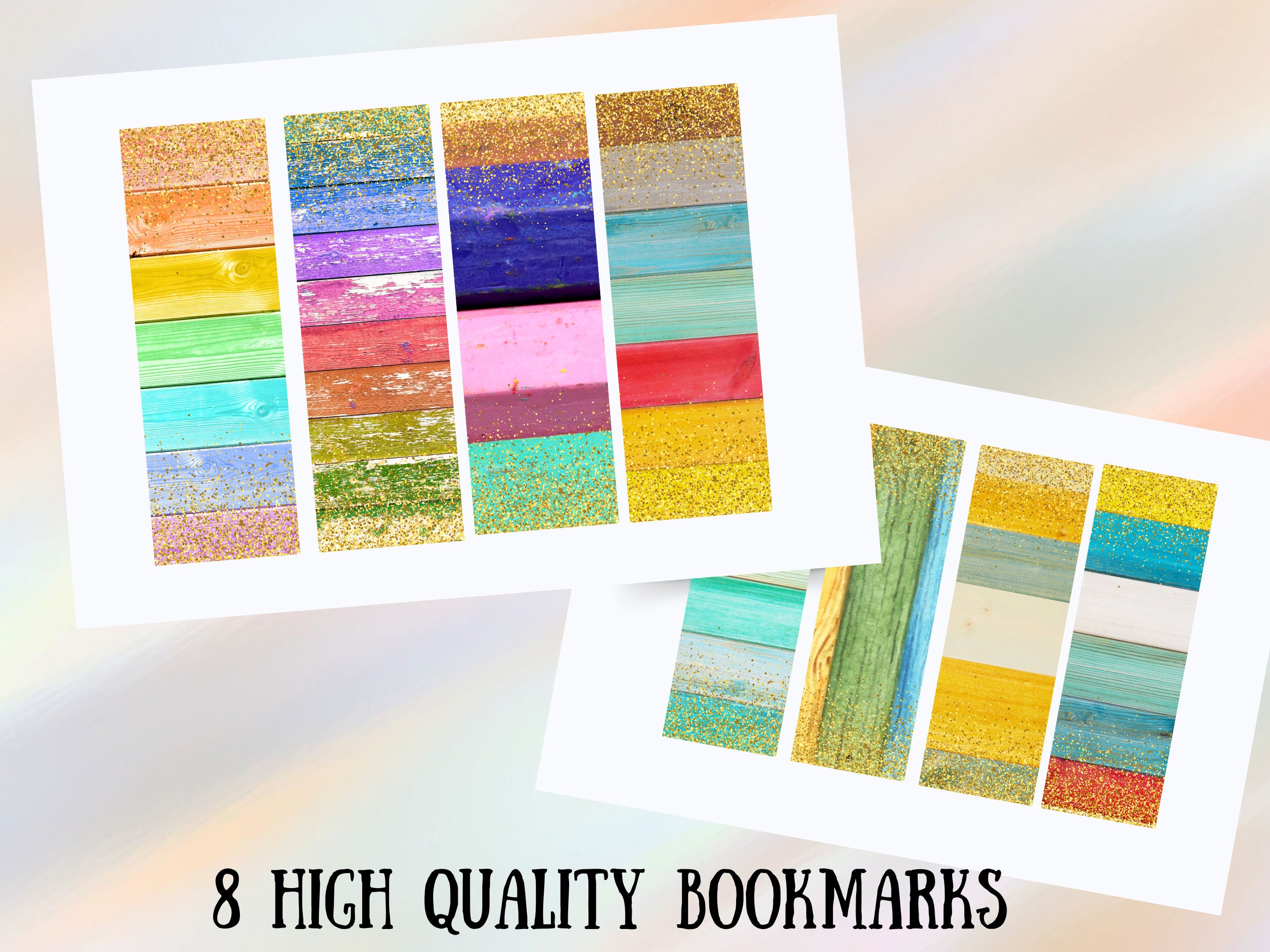 Rainbow Wooden Bookmark Printable Bookmarks, Rainbow Bookmark ...