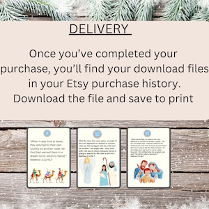 Nativity Story Cards Pdf Print, Christmas Story Cards, Easter Card Set ...