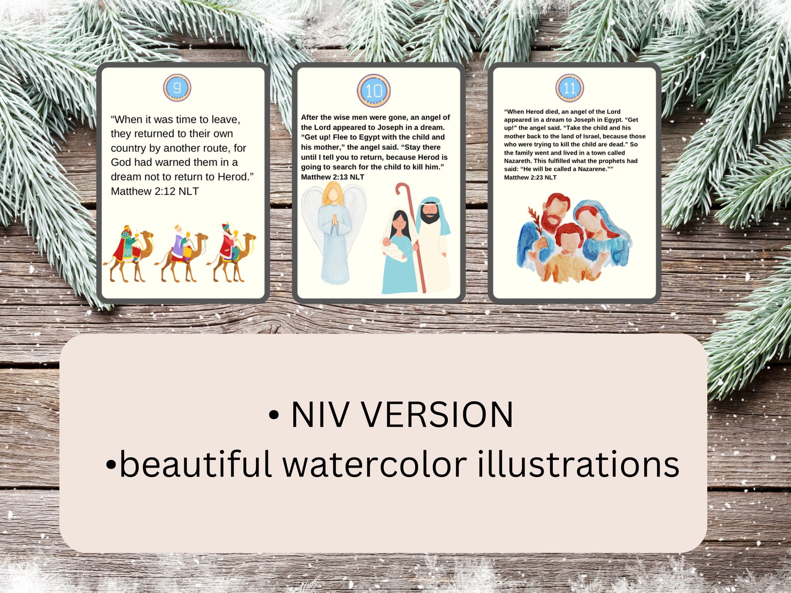 Nativity Story Cards Pdf Print, Christmas Story Cards, Easter Card Set ...