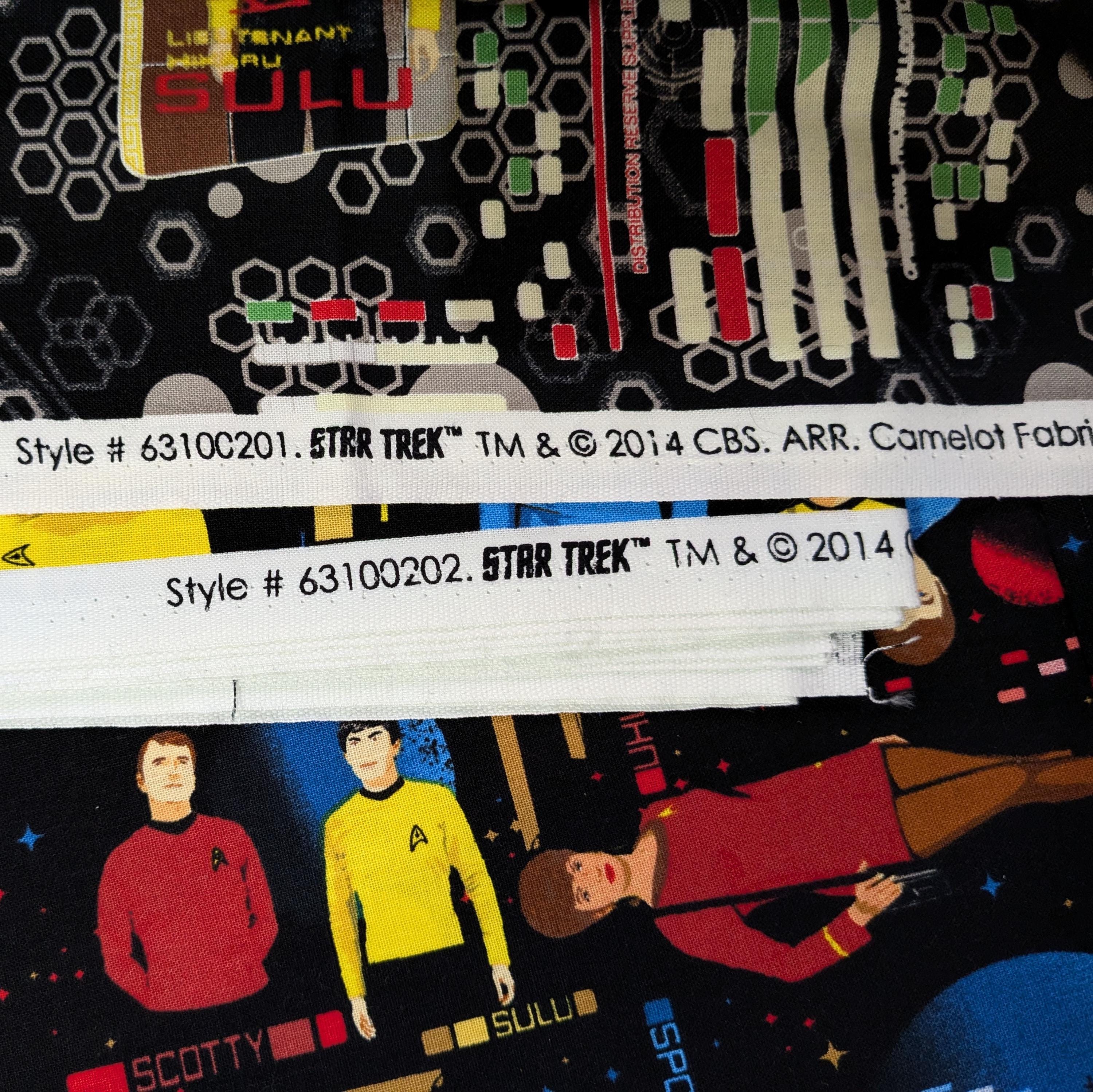 Star Trek Fabric: Captain Kirk, Spock, Uhura - Camelot Cotton Fat ...