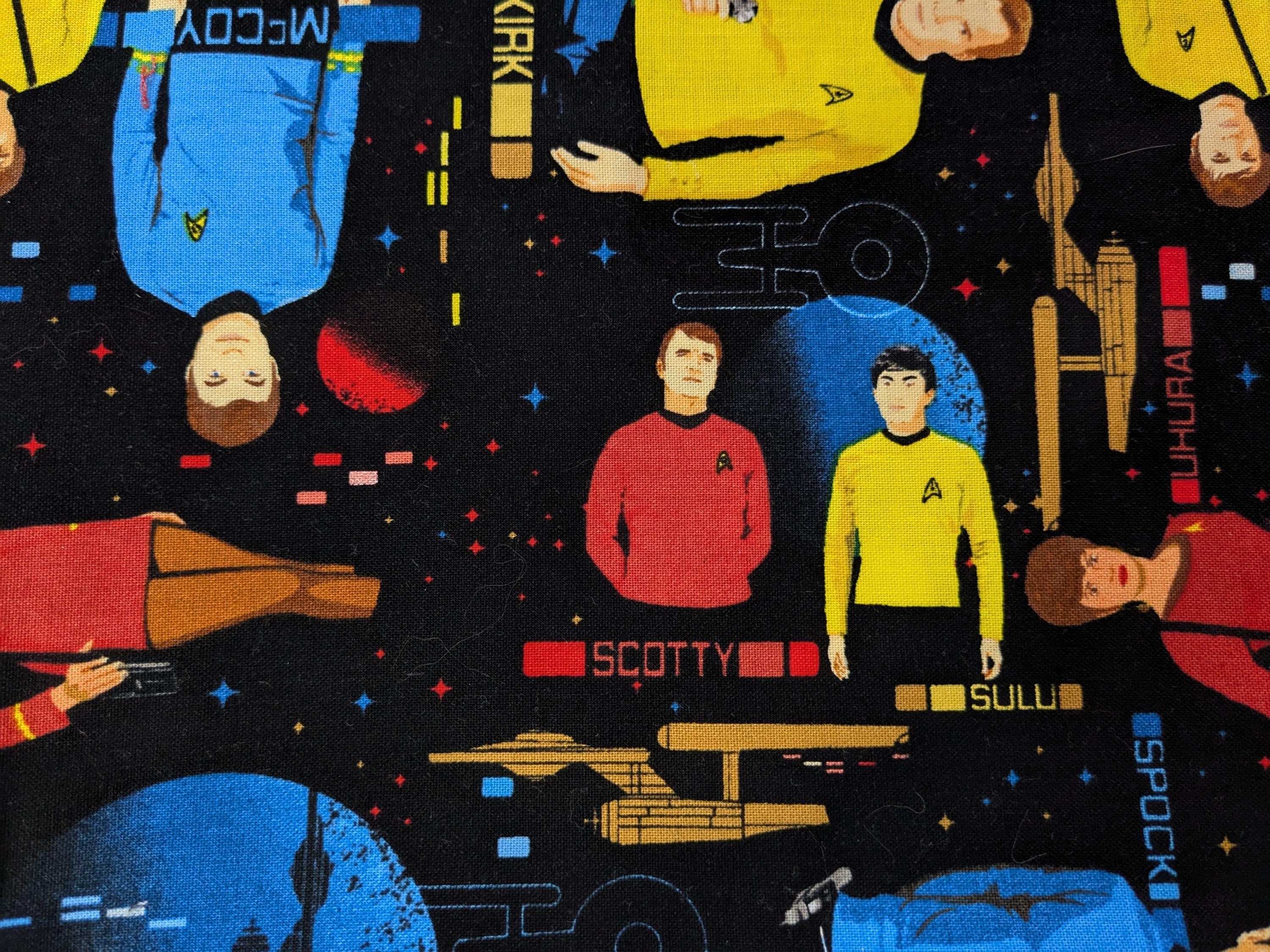 Star Trek Fabric: Captain Kirk, Spock, Uhura - Camelot Cotton Fat ...