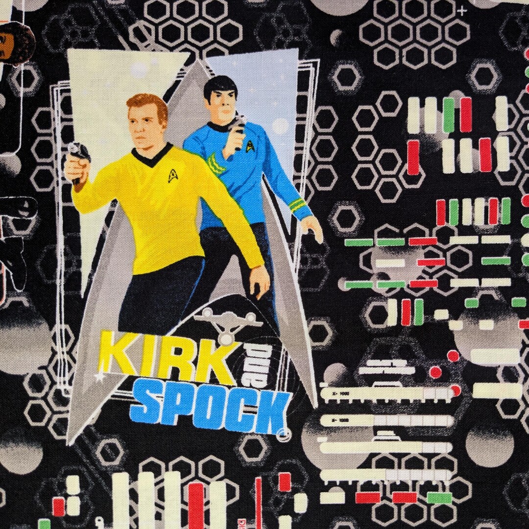 Star Trek Fabric - Captain Kirk, Spock, Uhura, Sulu- Licensed Fabric by ...