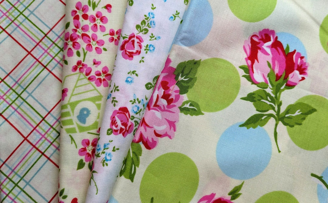 Sugar Hill by Tanya Whelan for Free Spirit Fabrics 4 FQ Bundle RARE Oop VHTF Fq Fat Quarters 100 ...