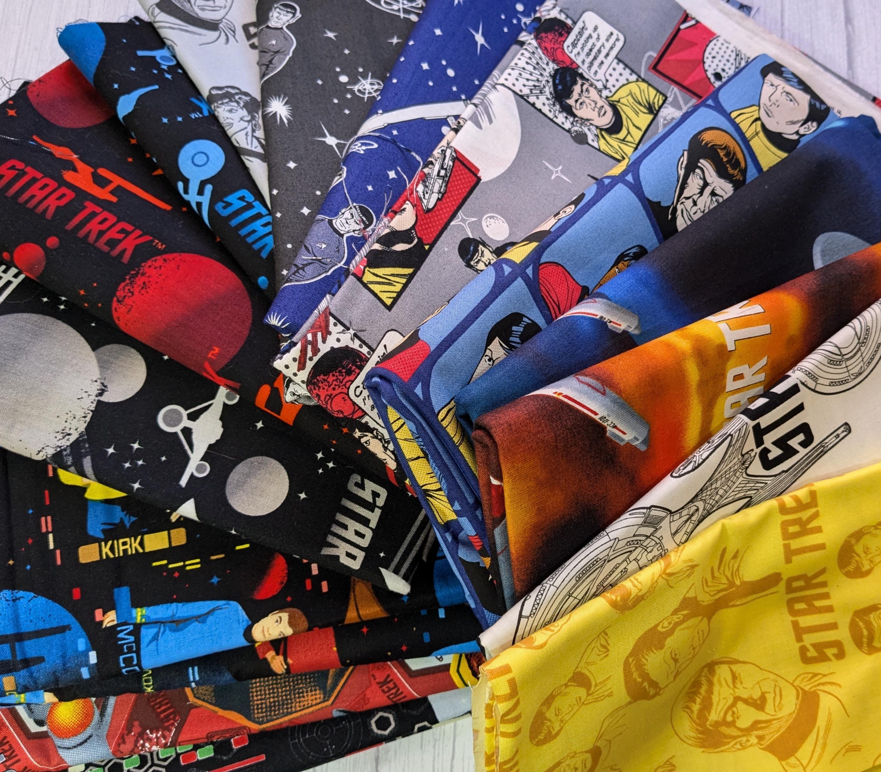 Star Trek Fabric: Captain Kirk, Spock, Uhura - Camelot Cotton Fat ...