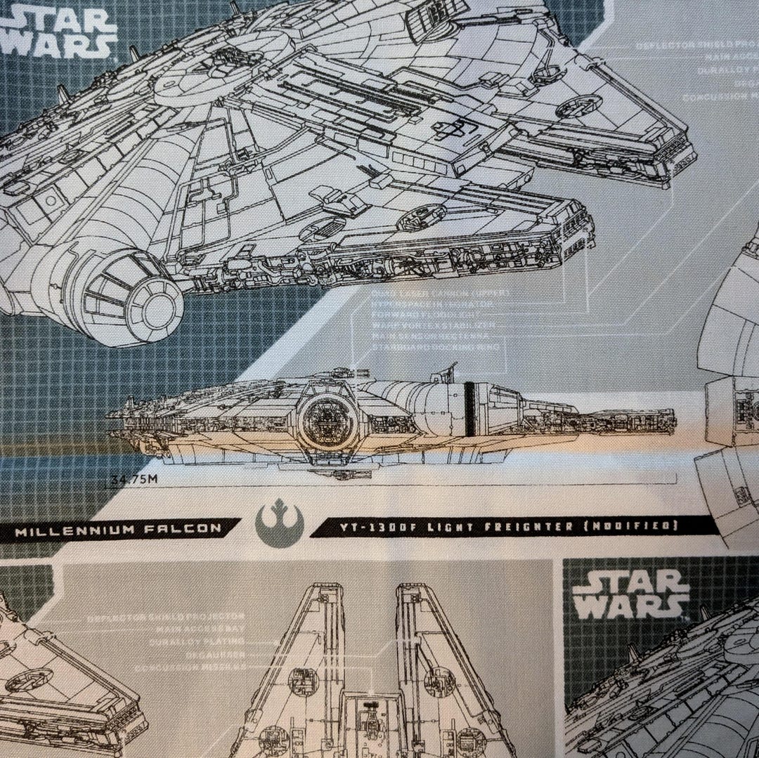 Star Wars Fabric - Millennium Falcon the Last Jedi - Rare Oop VHTF Fq ...