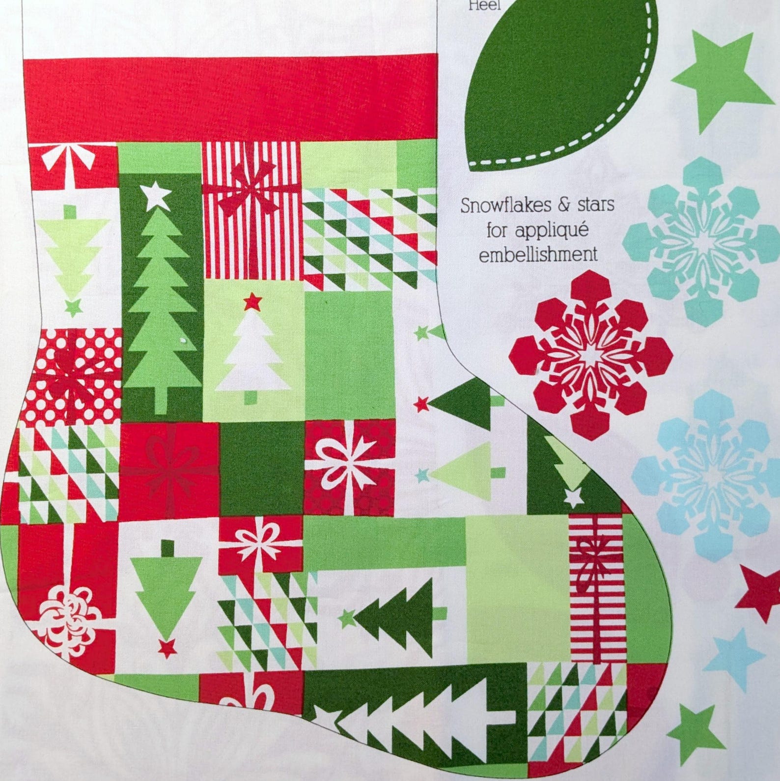Jingle Panel by Kate Spain of Moda Fabrics - Cut & Sew Stocking - Quilt ...