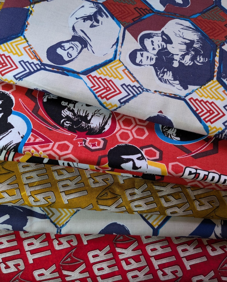 Star Trek Fabric: Captain Kirk, Spock, Uhura - Camelot Cotton Fat ...