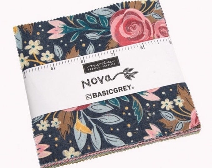 Nova Charm Pack OPENED by Basicgrey of Moda 42 X 5 Inch Precut Fabric Quilt Squares Quilt Fabric ...