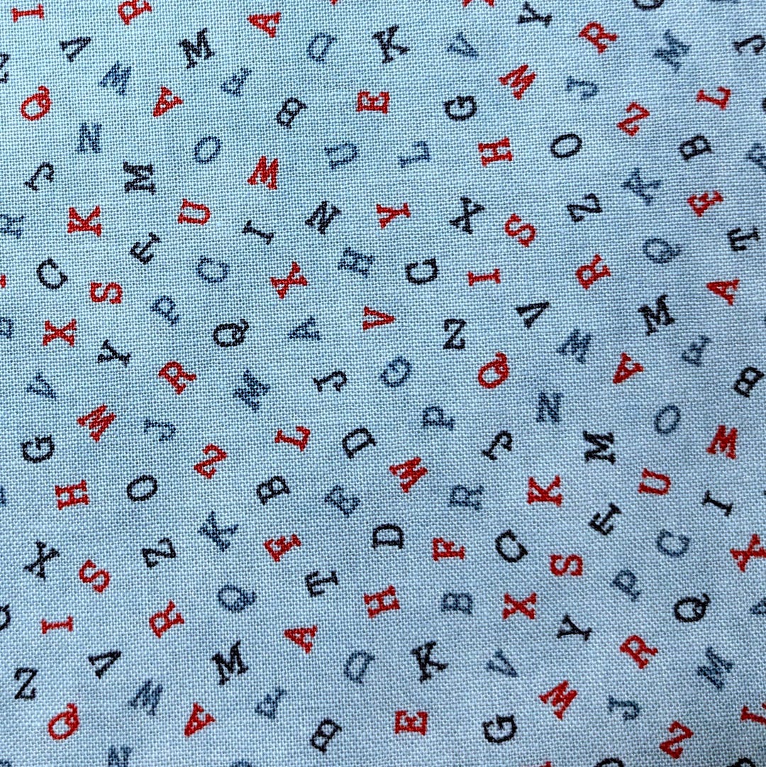 American Primer Cotton Fabric by Minick & Simpson - Rare Alphabet Print ...